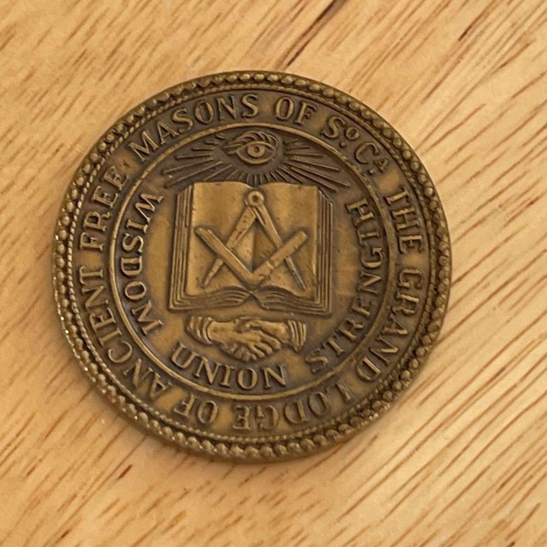 The Grand Lodge of the Ancient Free Masons of SO.CA. Brass Token 1976 ...