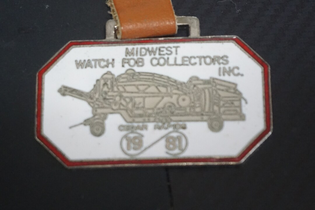 Vintage 1981 Midwest Watch Fob, Enamel & Silver Tone, Cedar Rapids - Etsy