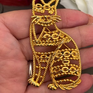 Vintage 80's AJC Signed Gold-tone Cat Kitten Fun Brooch Pin - Etsy