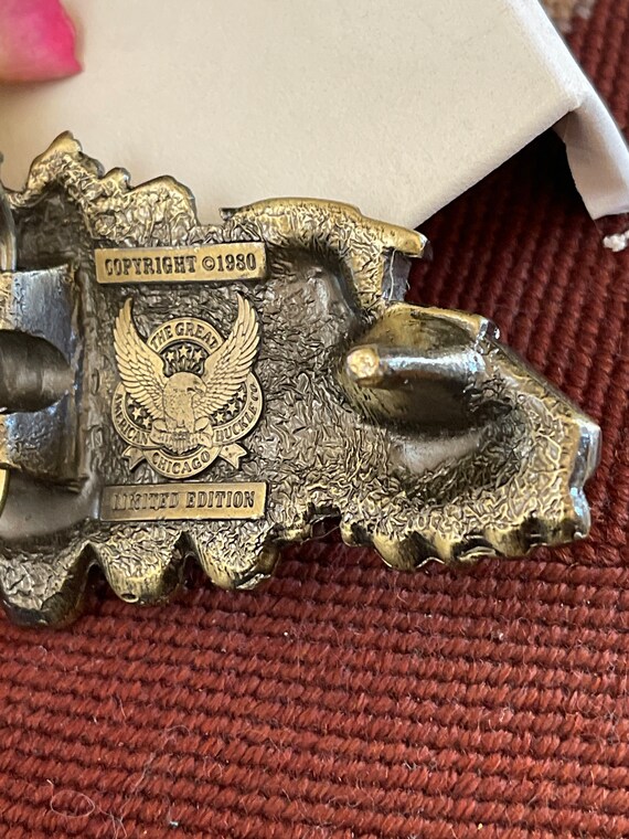 Vintage Brass Color Locomotive Train Belt Buckle Grea… - Gem