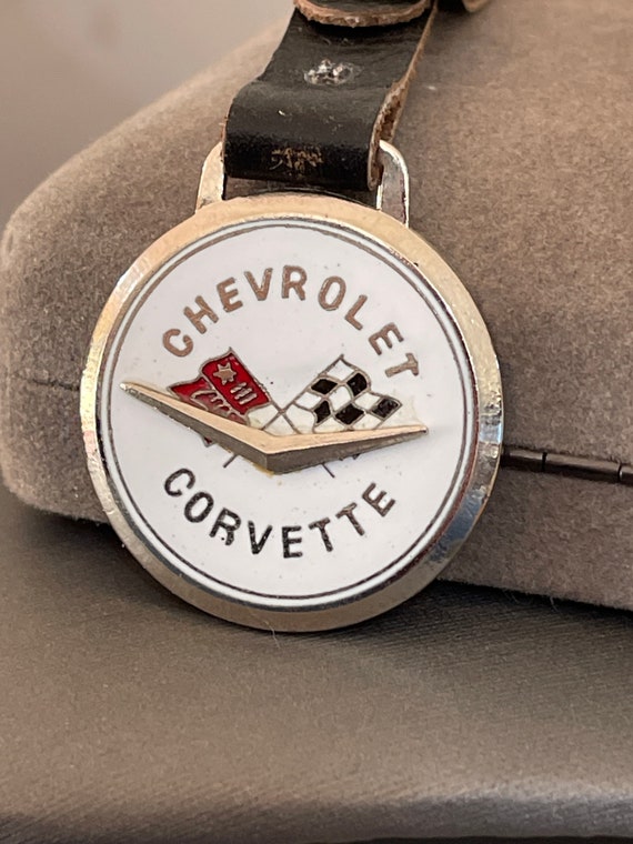 Pocket Watch Fob Enamel Chevrolet Corvette Logo with … - Gem
