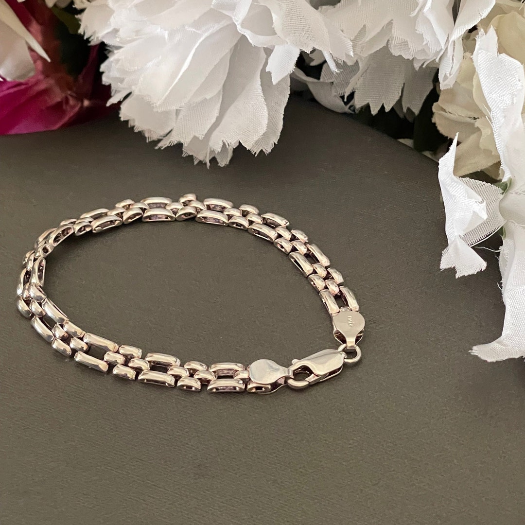 Sterling Design Chain Link Bracelet - Etsy