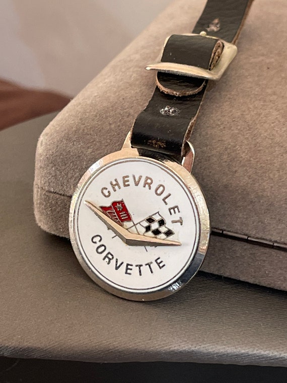 Pocket Watch Fob Enamel Chevrolet Corvette Logo with … - Gem