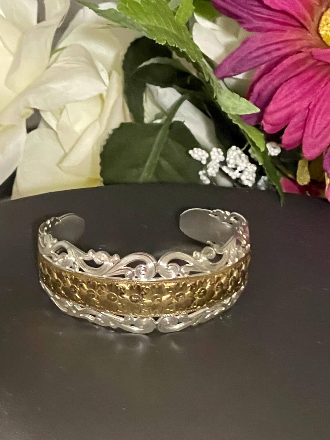 Southwestern Style Montana Silversmiths Gold Color Center Flowers ...