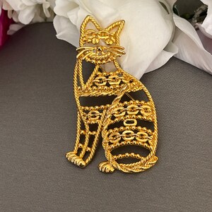 Vintage 80's AJC Signed Gold-tone Cat Kitten Fun Brooch Pin - Etsy