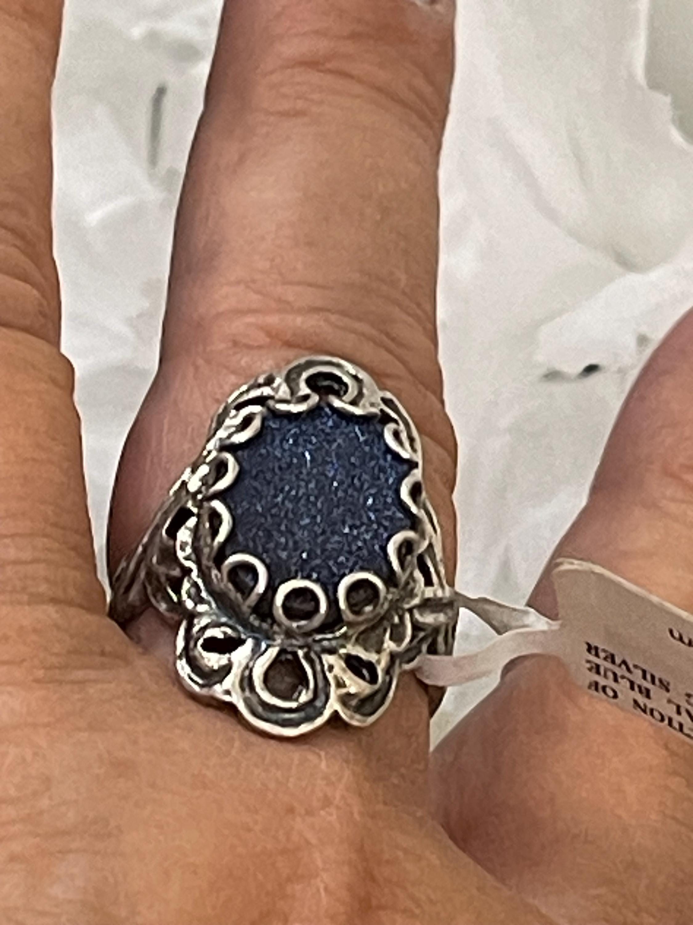 JVT Artisan Collection Ring Blue Drusy Quartz Ring Size 10 - Etsy