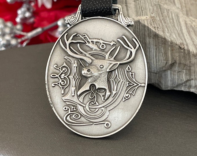 Large Deere. Moline, Illinois Silver Tone Watch Fob Lone Tree Creek ...