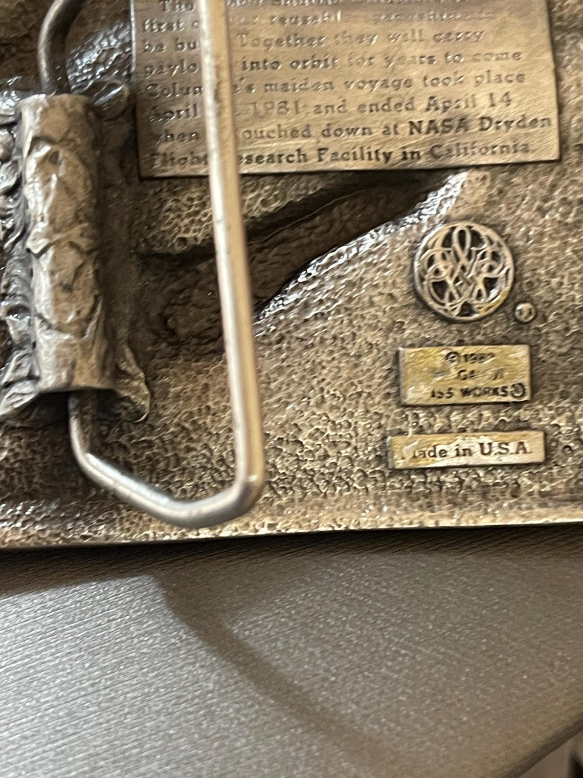 Vintage Space Shuttle Columbia Belt Buckle Spaceship NASA Astronaut ...