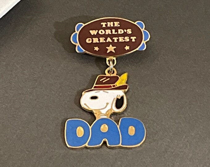 Peanuts Snoopy Father Pin World's Greatest Dad Pin - Etsy