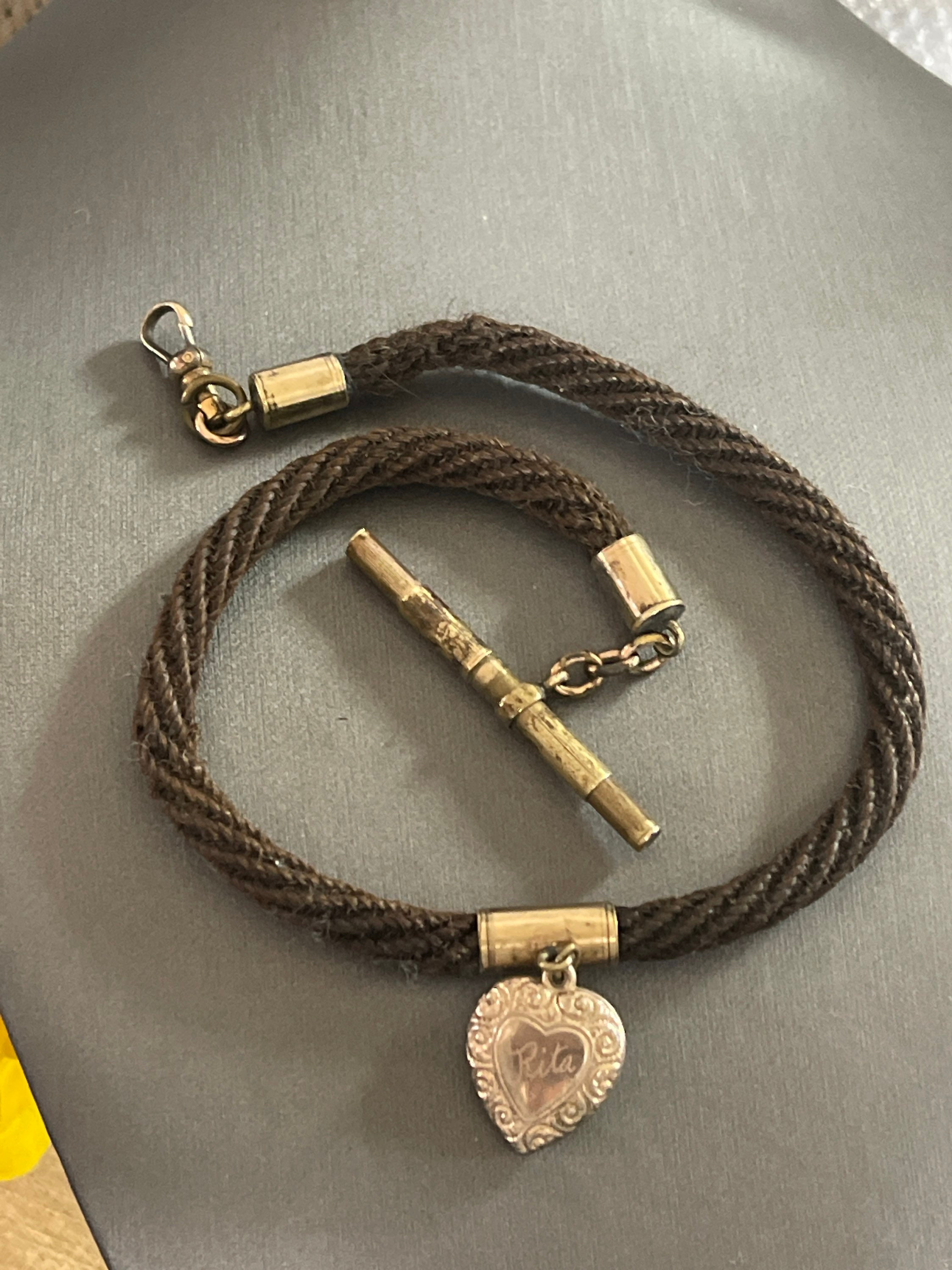 Antique Mourning Hair Watch Chain With Heart From Turn of the - Etsy