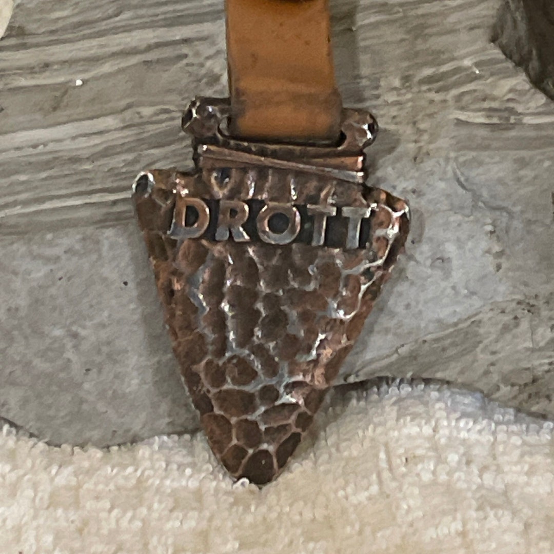 Vintage DROTT Arrowhead Brass Color Pocket Watch Fob With Strap - Etsy