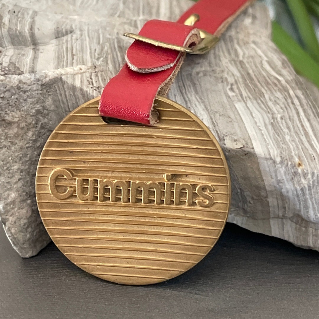 Cummins Diesel Engines Brass Color Pocket Watch Fob With Strap - Etsy