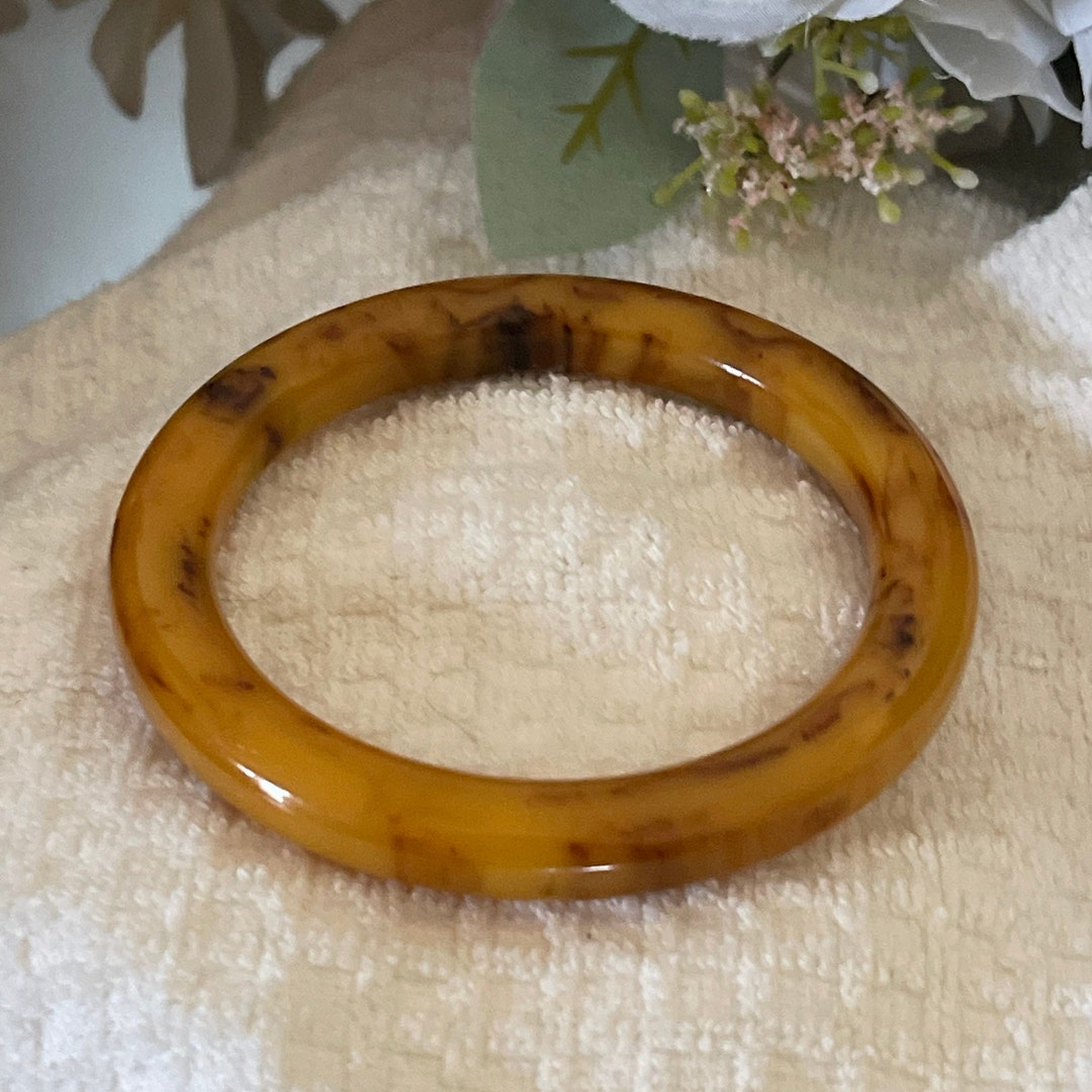 Vintage Bakelite Caramel & Brown Marble Bangle Bracelet - Etsy