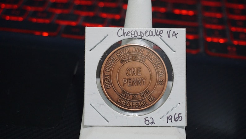 Vintage Masonic Token, Great Bridge Royal Arch Chapter, 1965 - Etsy