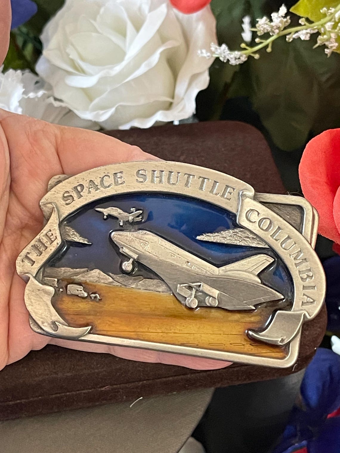 Vintage Space Shuttle Columbia Belt Buckle Spaceship NASA Astronaut ...