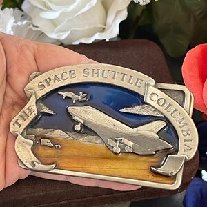 Vintage Space Shuttle Columbia Belt Buckle Spaceship NASA Astronaut ...