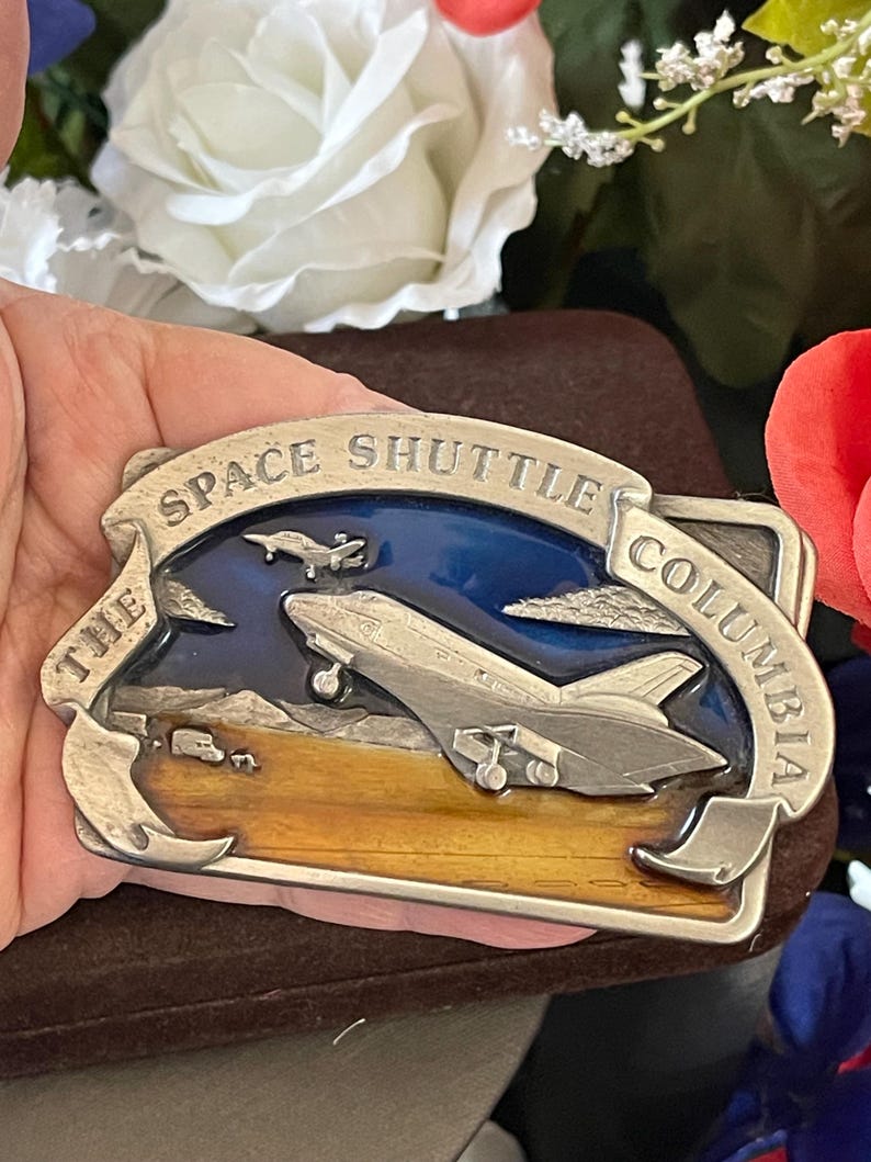 Vintage Space Shuttle Columbia Belt Buckle Spaceship NASA Astronaut ...