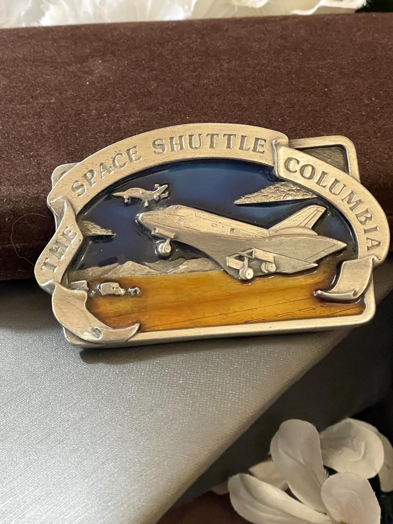 Vintage Space Shuttle Columbia Belt Buckle Spaceship NASA Astronaut ...