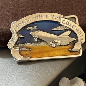 Vintage Space Shuttle Columbia Belt Buckle Spaceship NASA Astronaut ...