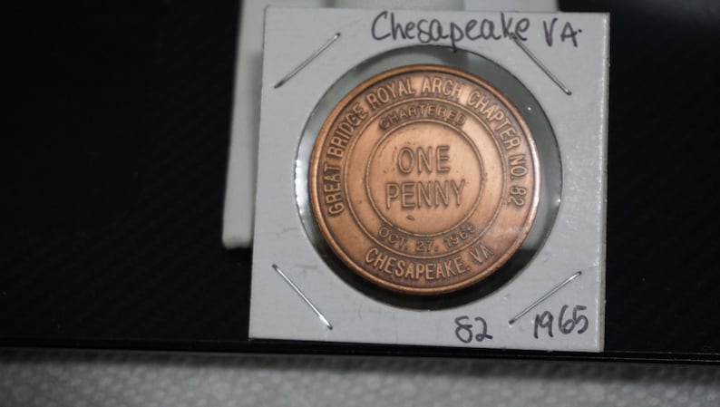 Vintage Masonic Token, Great Bridge Royal Arch Chapter, 1965 - Etsy
