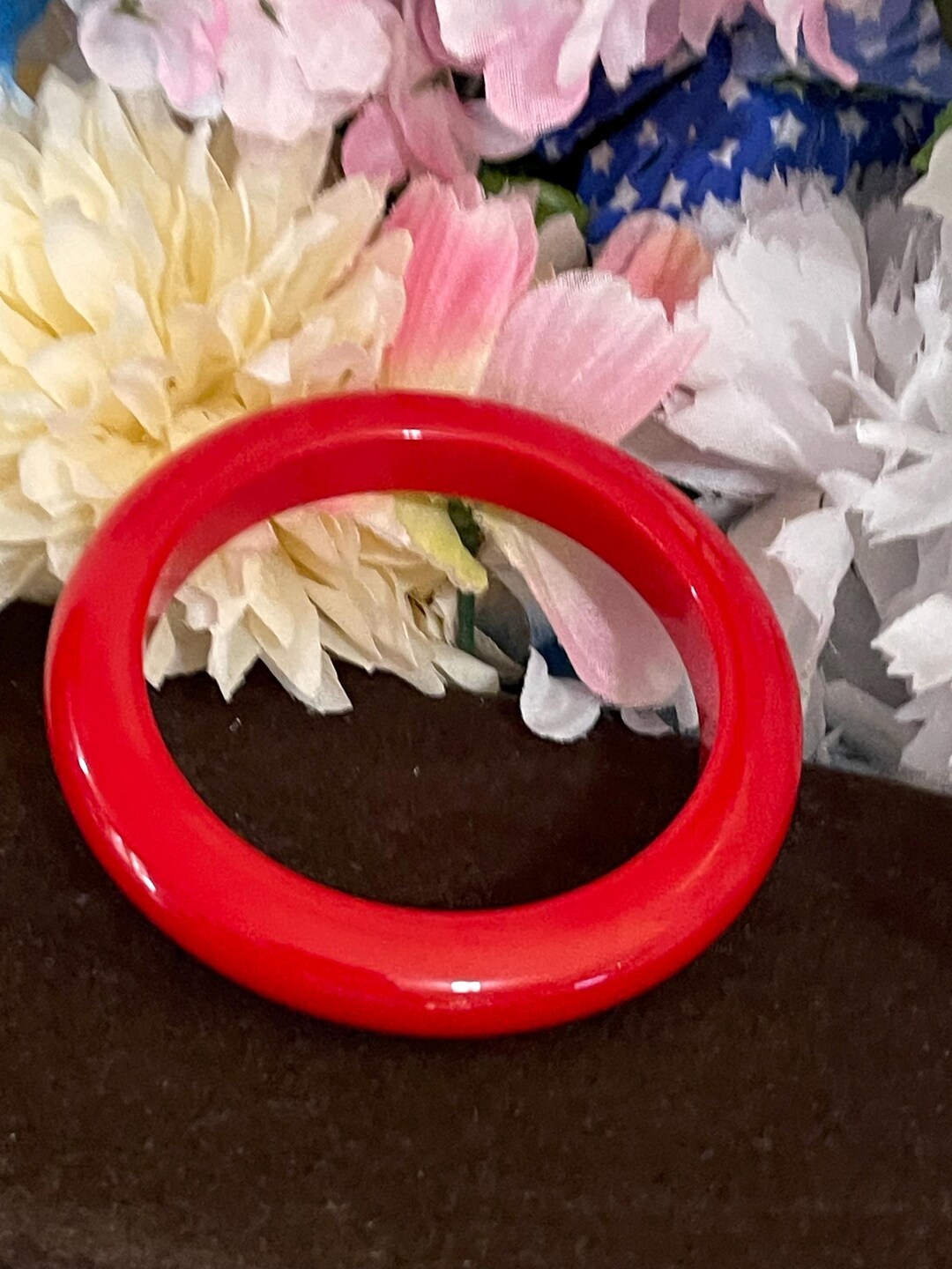 Vintage Cherry Red Bakelite Bangle Bracelet Tested Simichrome - Etsy