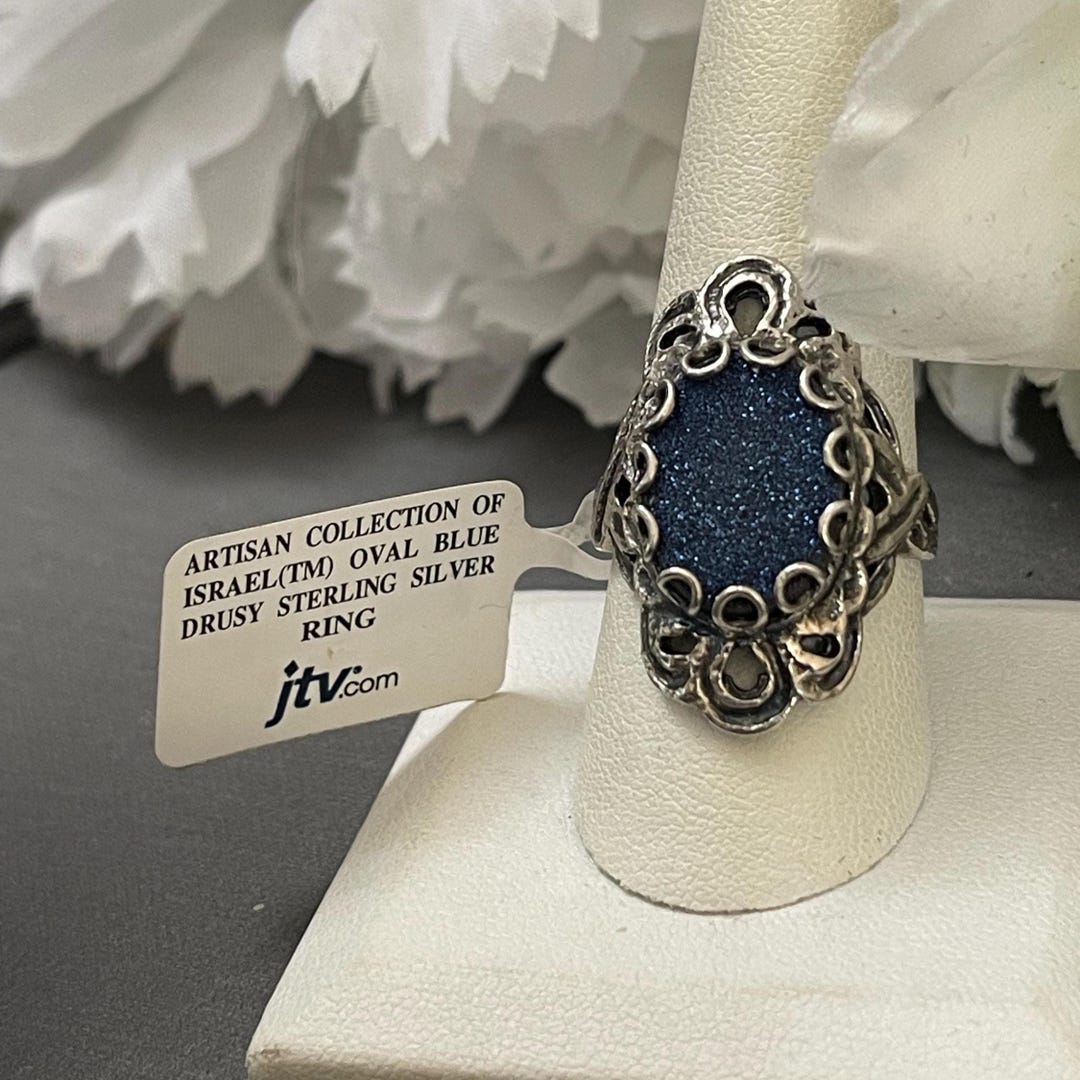 JVT Artisan Collection Ring Blue Drusy Quartz Ring Size 10 - Etsy