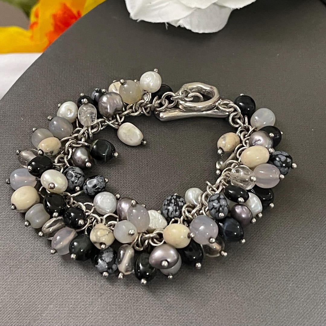Whitney Kelly WK 925 Sterling Multicolor Pearl & Gemstone Bracelet - Etsy