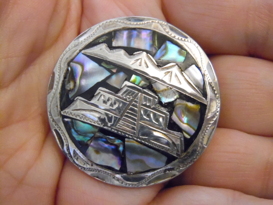 Mexico Inlay MOP Bright Abalone Shell Inlaid Pirámide and | Etsy