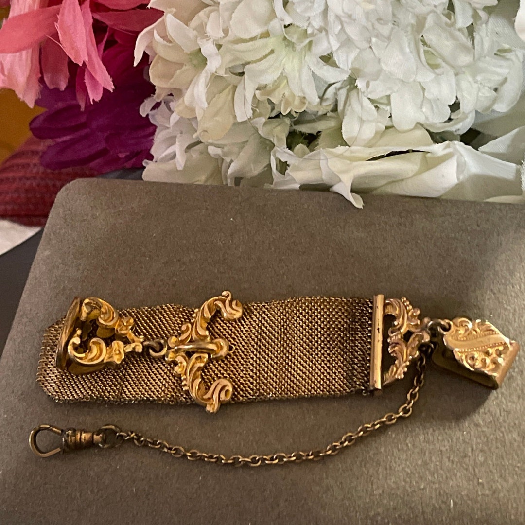 Victorian BATES & BACON Gold Filled Mesh Wax Seal Fob Pocket Watch ...