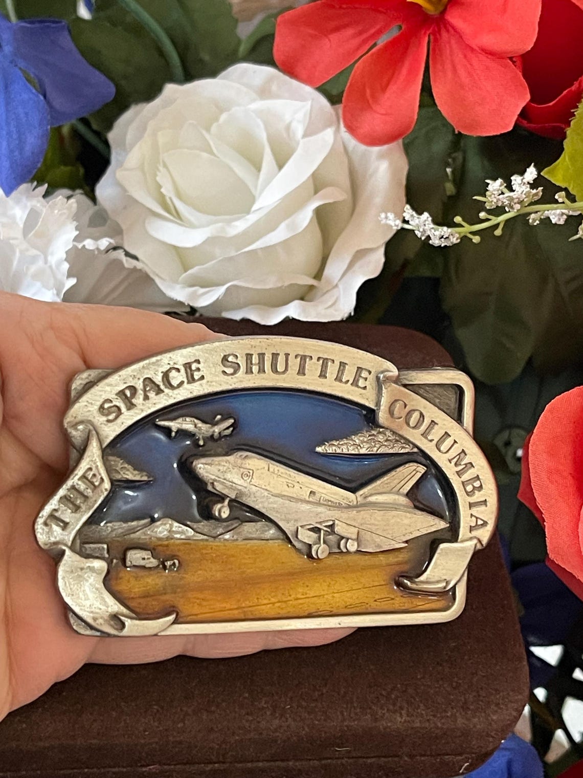 Vintage Space Shuttle Columbia Belt Buckle Spaceship NASA Astronaut ...