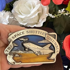 Vintage Space Shuttle Columbia Belt Buckle Spaceship NASA Astronaut ...