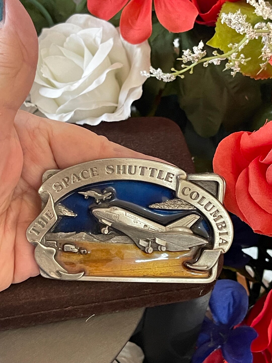Vintage Space Shuttle Columbia Belt Buckle Spaceship NASA Astronaut ...