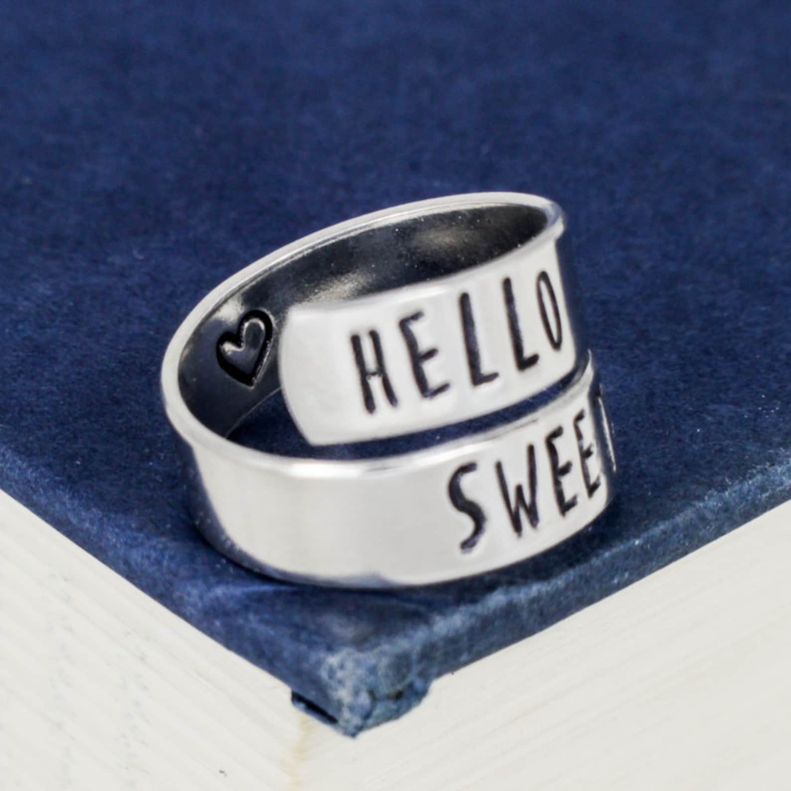 Hello Sweetie Ring Twist Ring Aluminum Wrap Ring | Etsy