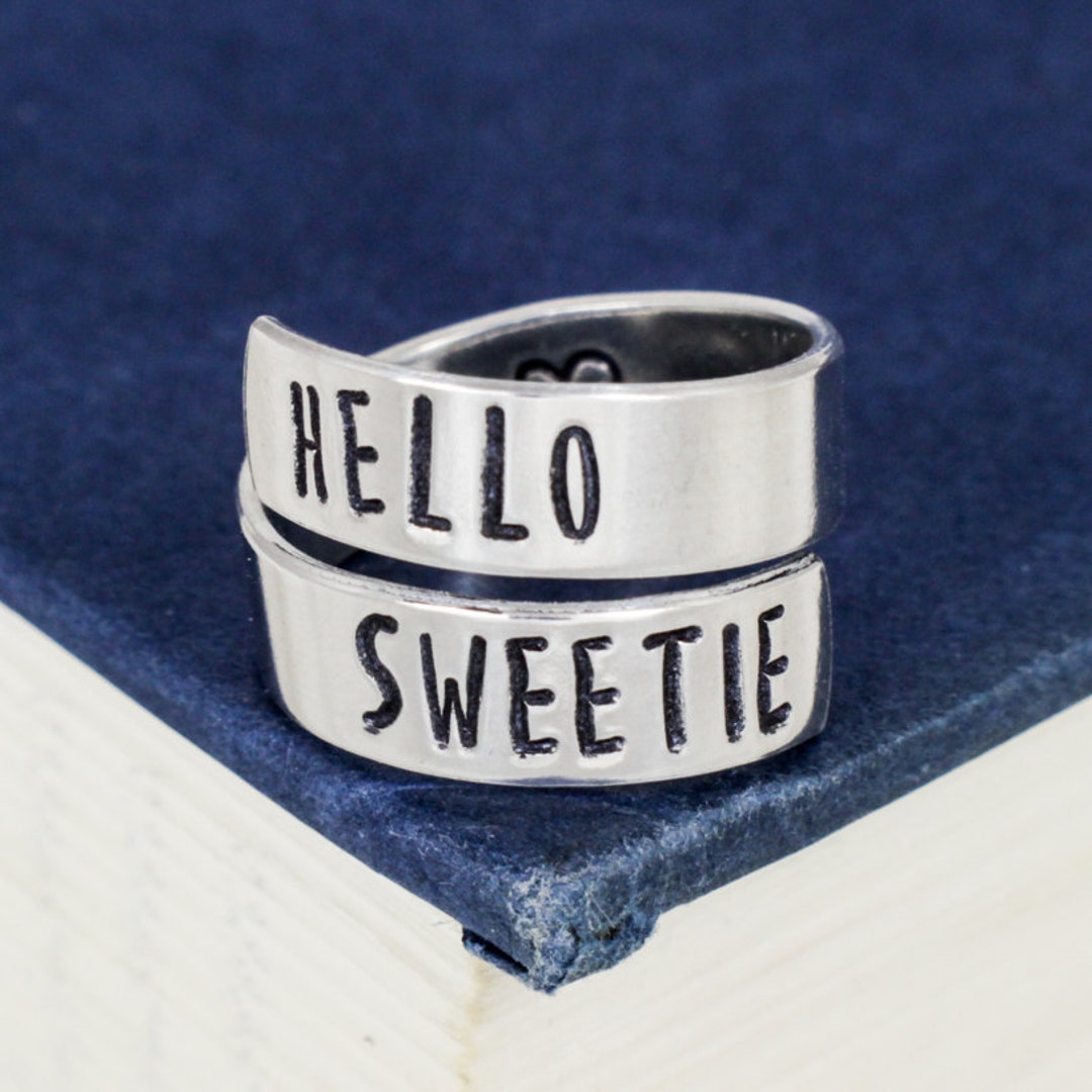 Hello Sweetie Ring - Twist Ring - Aluminum Wrap Ring - Etsy