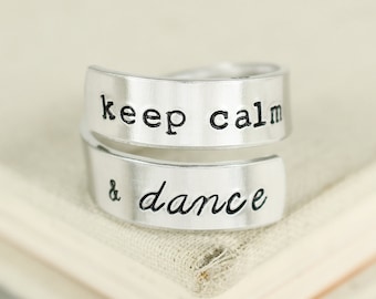 Keep Calm and Dance Ring - Gift for Ballerina - Ballet Gift - Twist ...