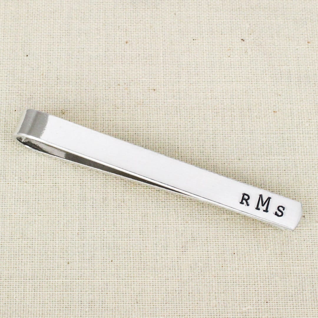 Engraved Tie Clip Monogram Wedding Gift Personalized Tie Clip Groomsmen ...
