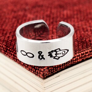 To Infinity and Beyond Symbols Ring, Infinity Jewelry, Rocket Ship - Etsy