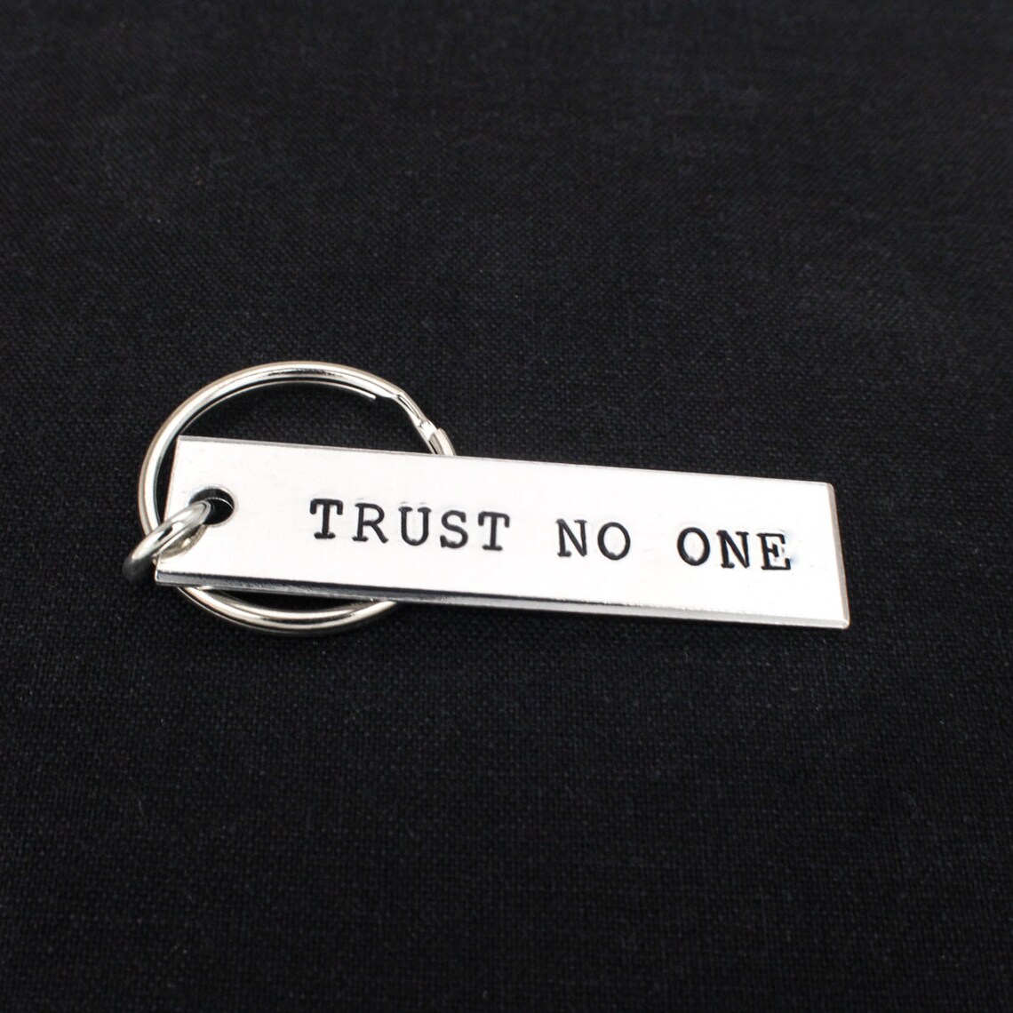 Trust No One Keychain | Etsy