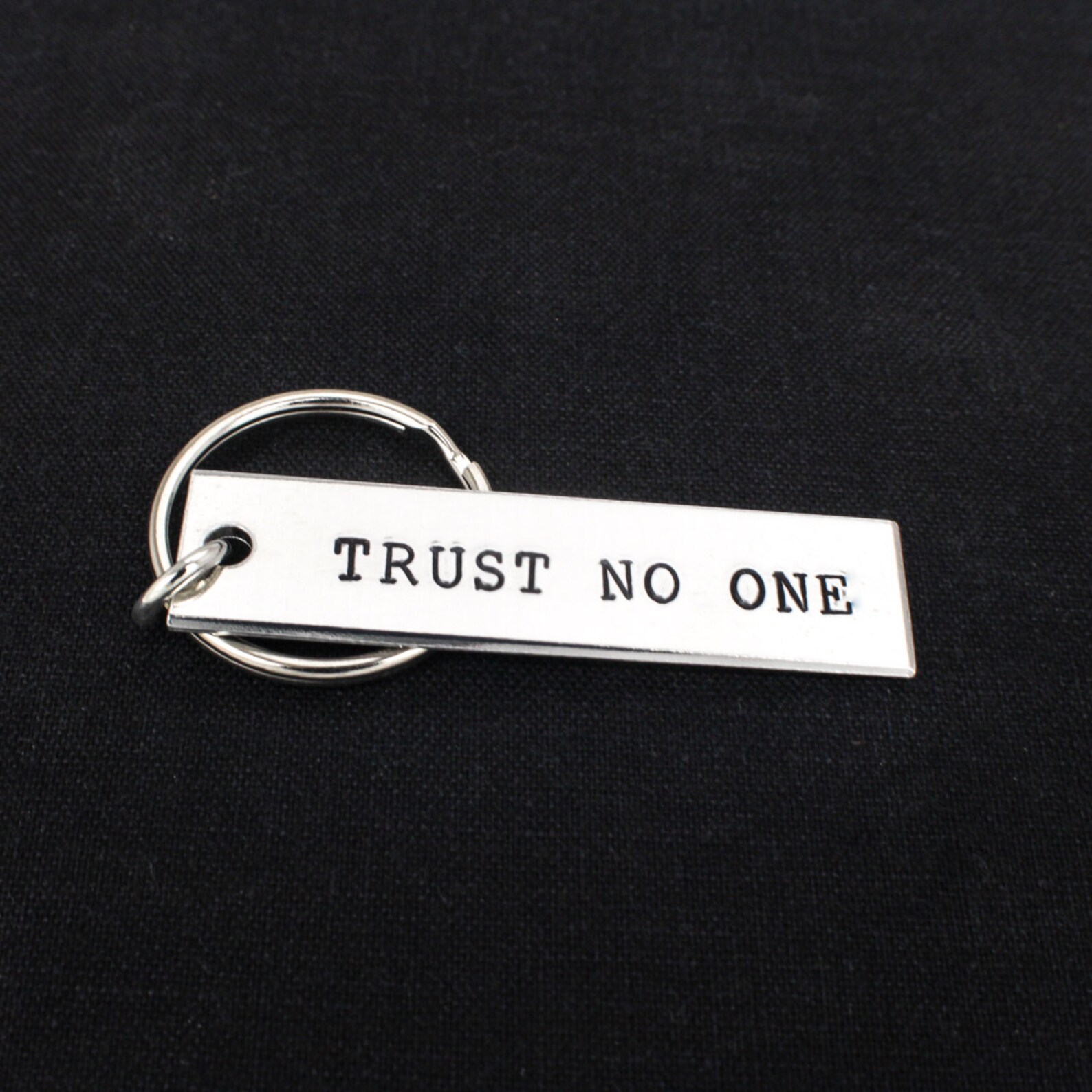 Trust No One Keychain - Etsy
