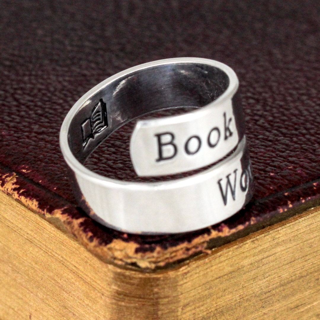 Book Worm Wrap Ring Reading Book Lover Librarian Ring - Etsy