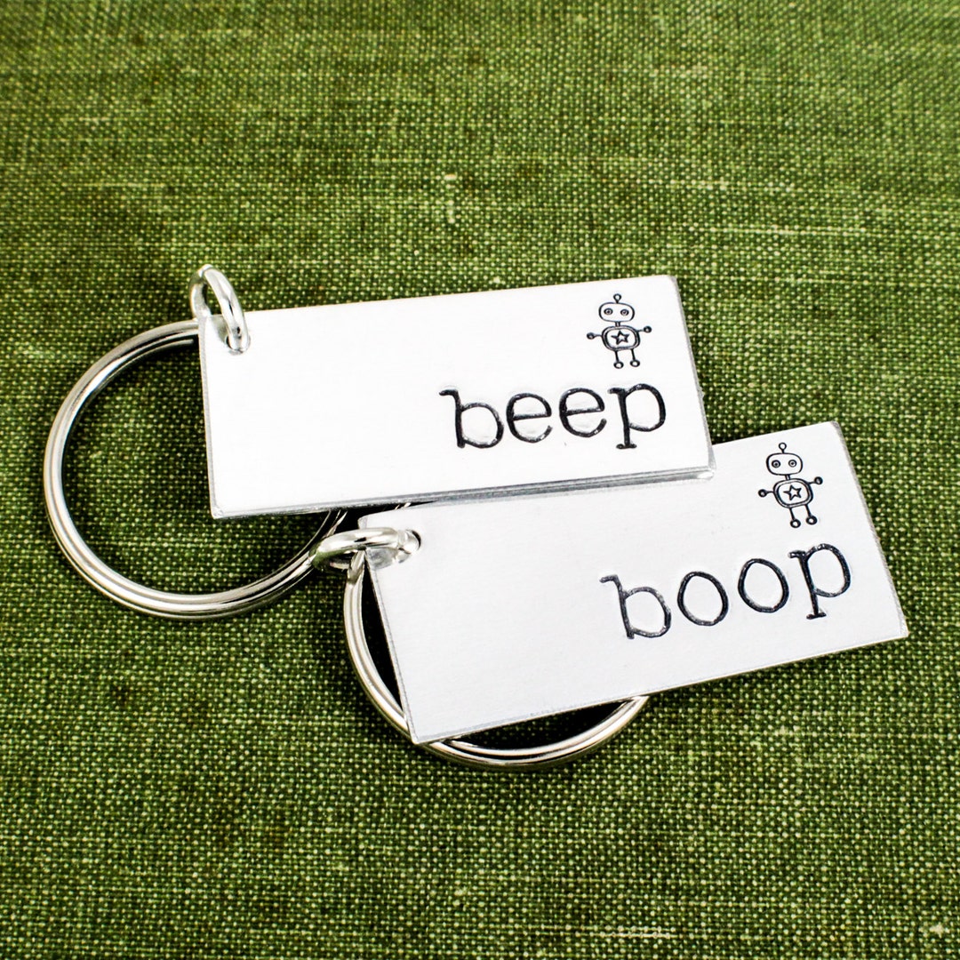 Beep and Boop Keychain Set, Nerd Gift, Nerdy Couple, Couples Keychains ...