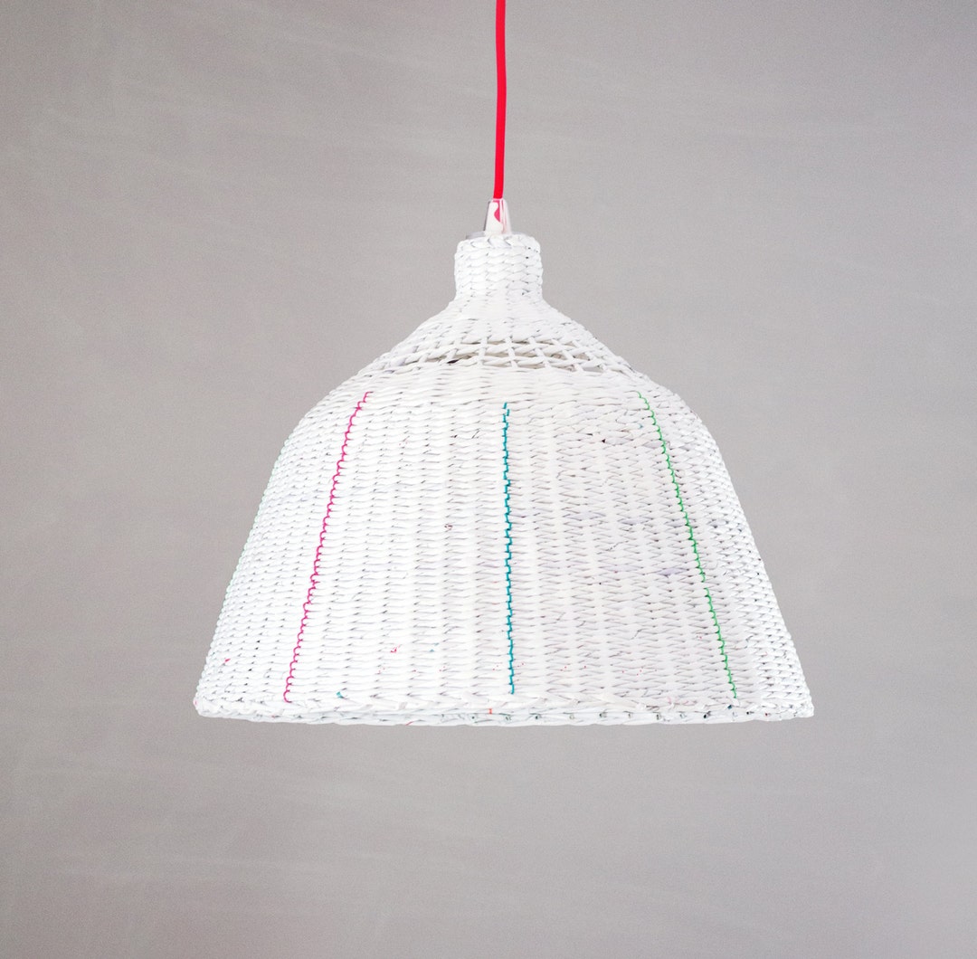 Industrial Hanging Eco Paper Lamp Minimal Designer Pendant Light White ...