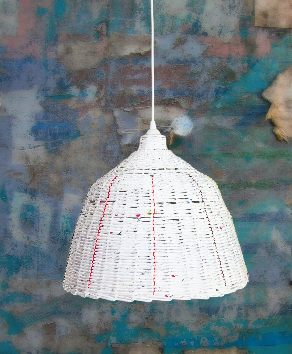 Industrial Hanging Eco Paper Lamp Minimal Designer Pendant Light White ...