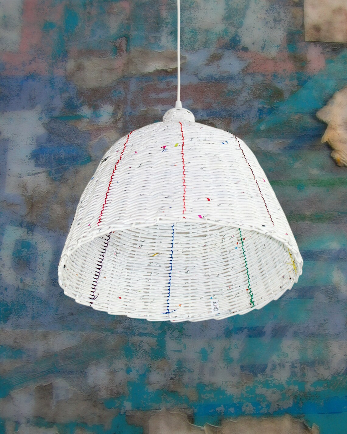 Industrial Hanging Eco Paper Lamp Minimal Designer Pendant Light White ...