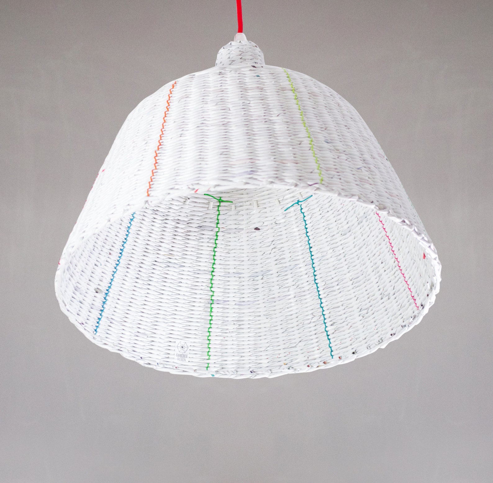 Industrial Hanging Eco Paper Lamp Minimal Designer Pendant Light White ...