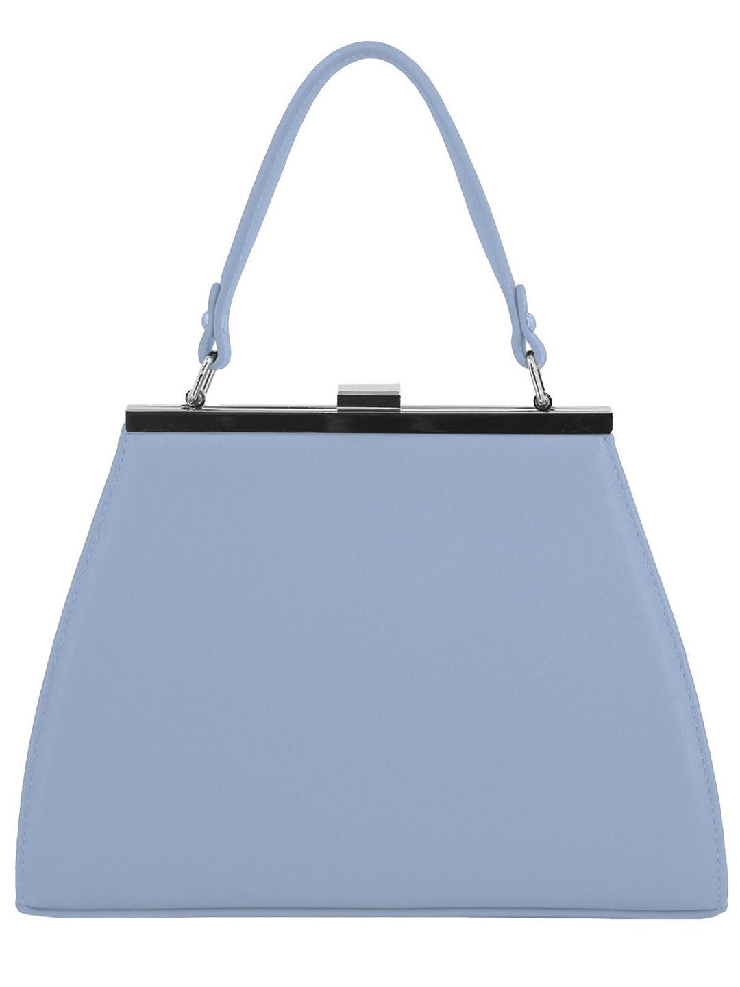 Vintage Style Frame Bag - Forget Me Not Blue Faux Leather Handbag - Etsy