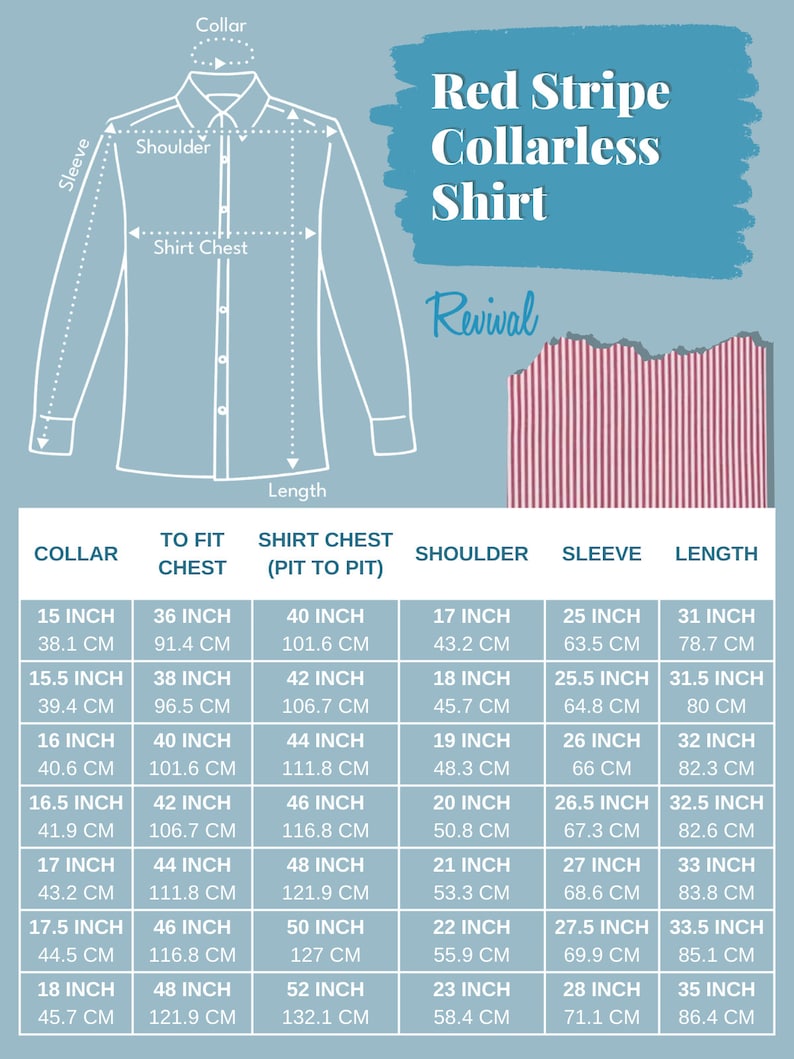 Vintage Style Red Stripe Shirt With Detachable Spearpoint Collar - Etsy