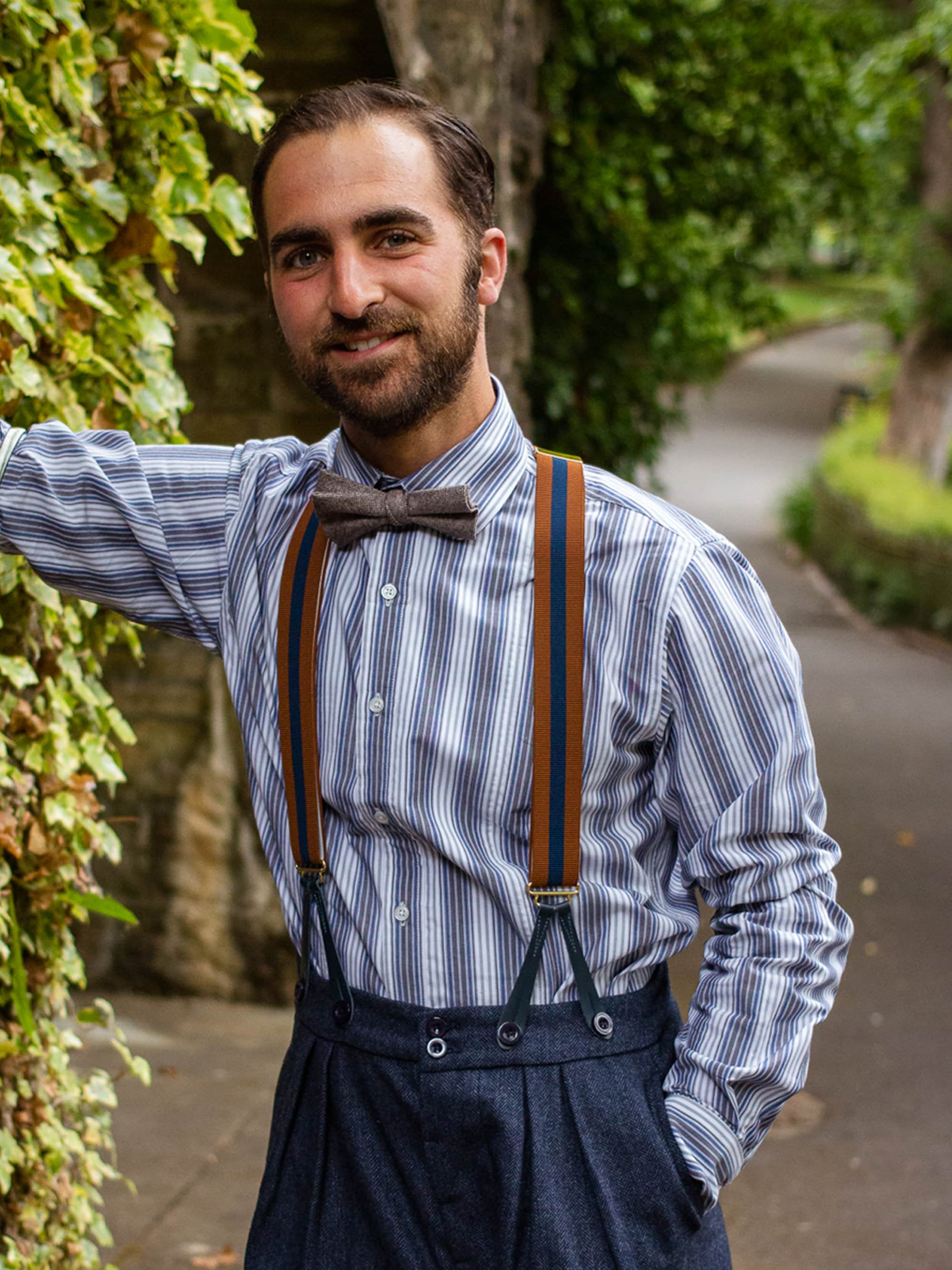 Trouser Braces | Authentic 1940s Handmade Vintage Style Navy & Rust ...