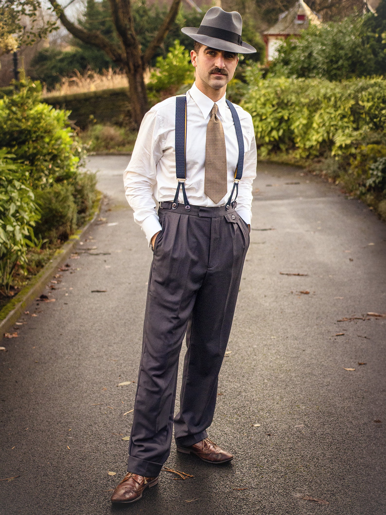 Fishtail Back Trousers - Revival Vintage Authentic 1940s Look "harry ...