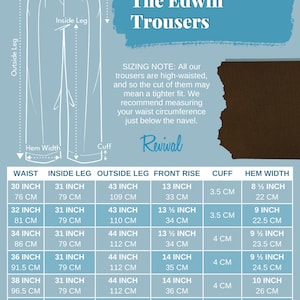 Revival 1940s 1950s Vintage Style Authentic Retro Edwin Trousers ...